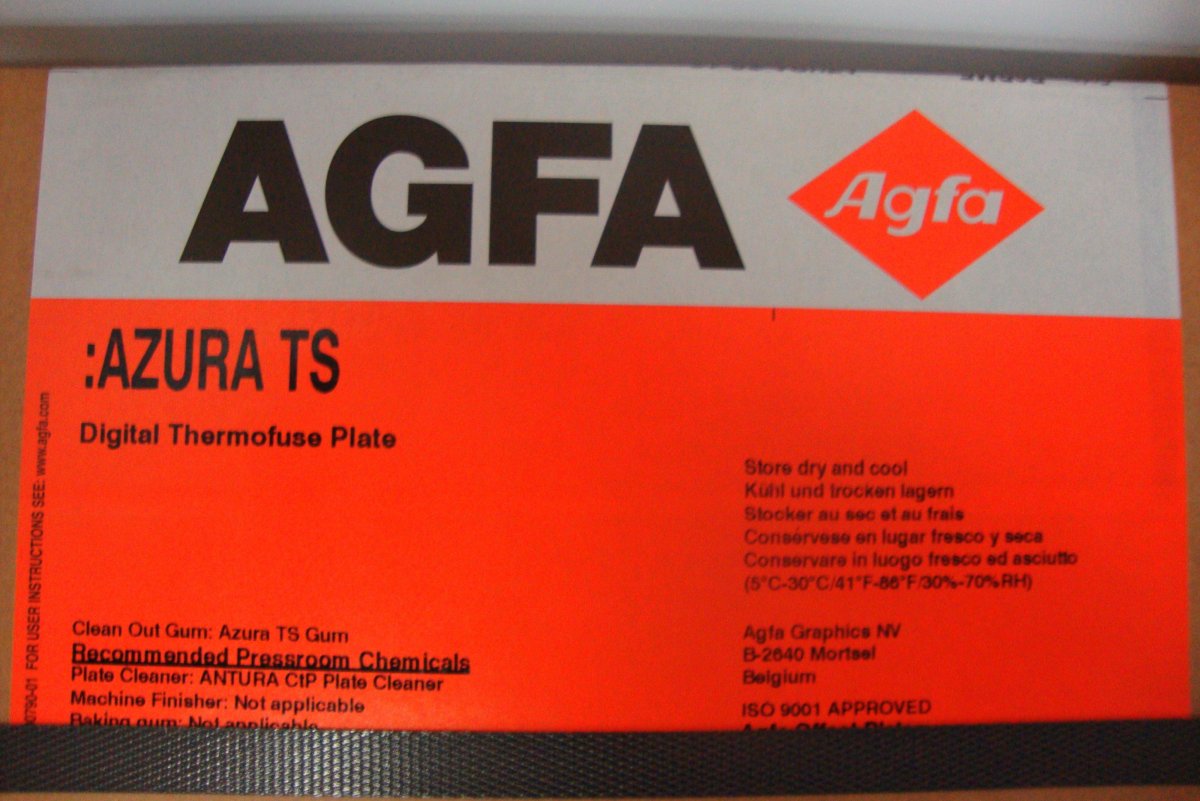 Druckplatten AGFA Azura TS,370 x 450-0,15 mm,1 VE=100 Stück ...
